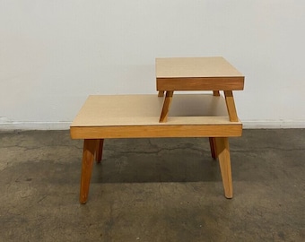 Vintage Mid Century Modern Step Side 2-tier Wooden Side Table,bedside ...