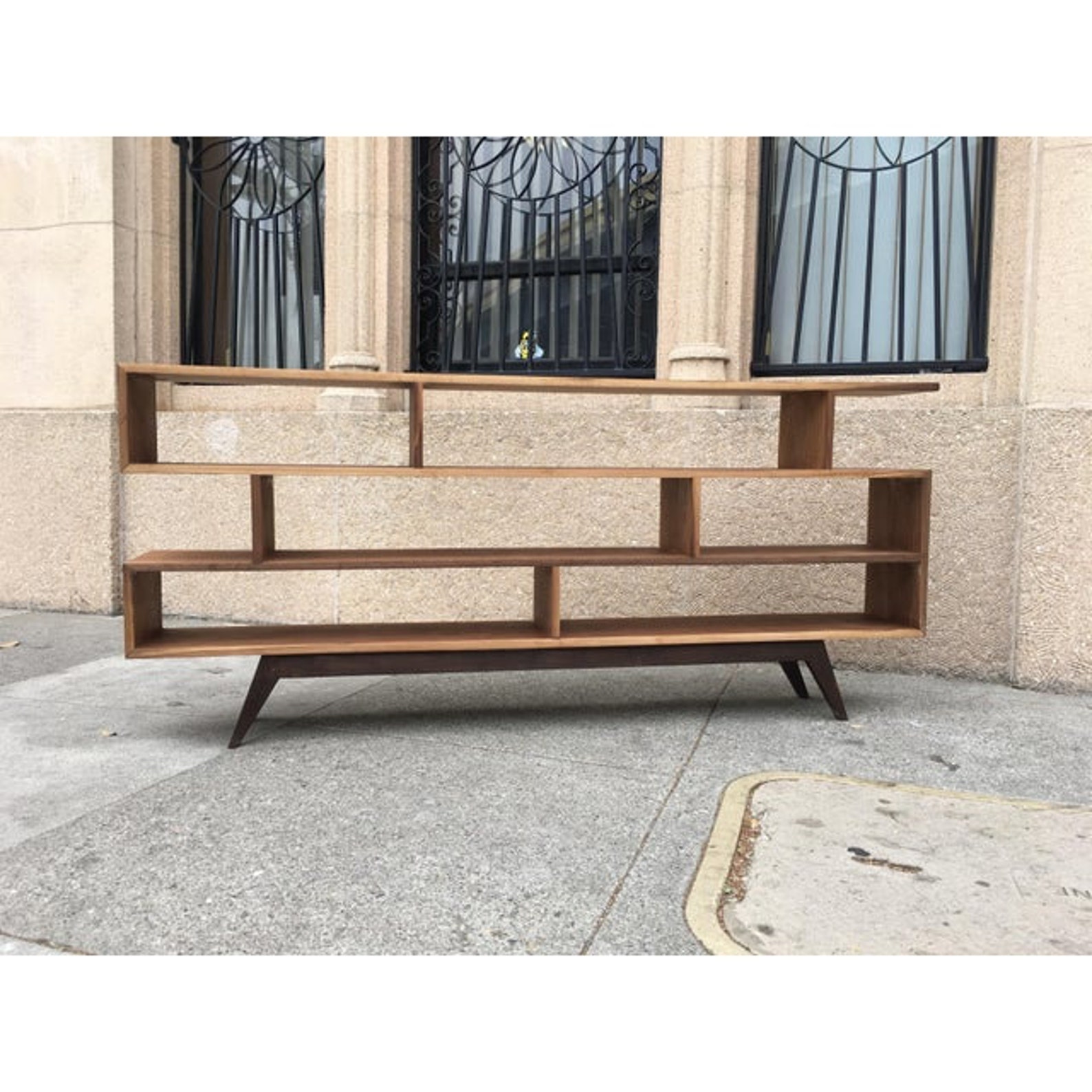 Handcrafted Staggered Bookcase in Walnut - Etsy