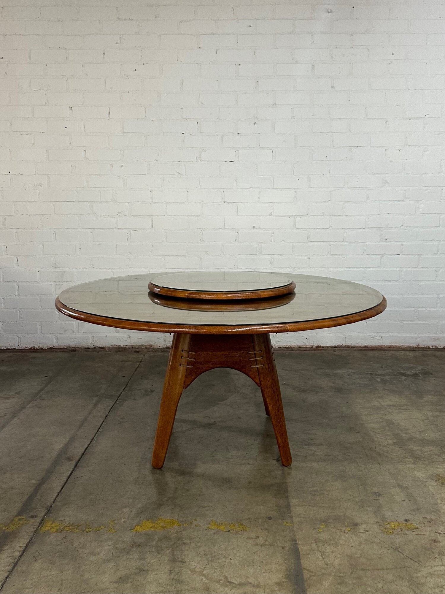 Pacific Green Leather & Palm Wood Dining Table - on Sale - Etsy