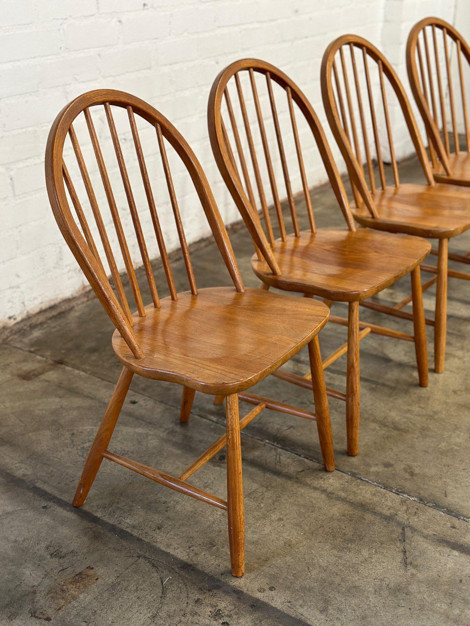 Danish Modern Spindle Chairs Set Four - Etsy