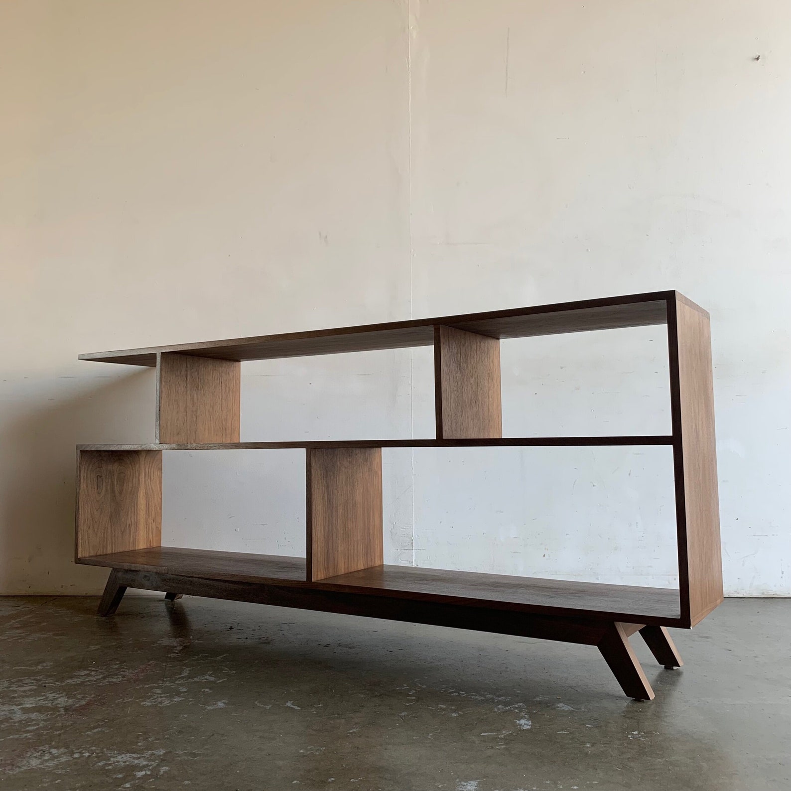 Vintage on Point Two Tier Bookshelf - Etsy