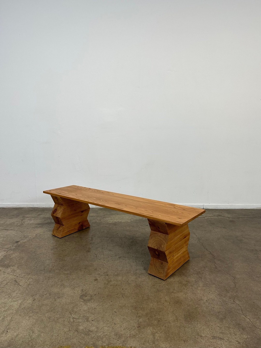Custom Made Oak “zigzag” Bench - Etsy