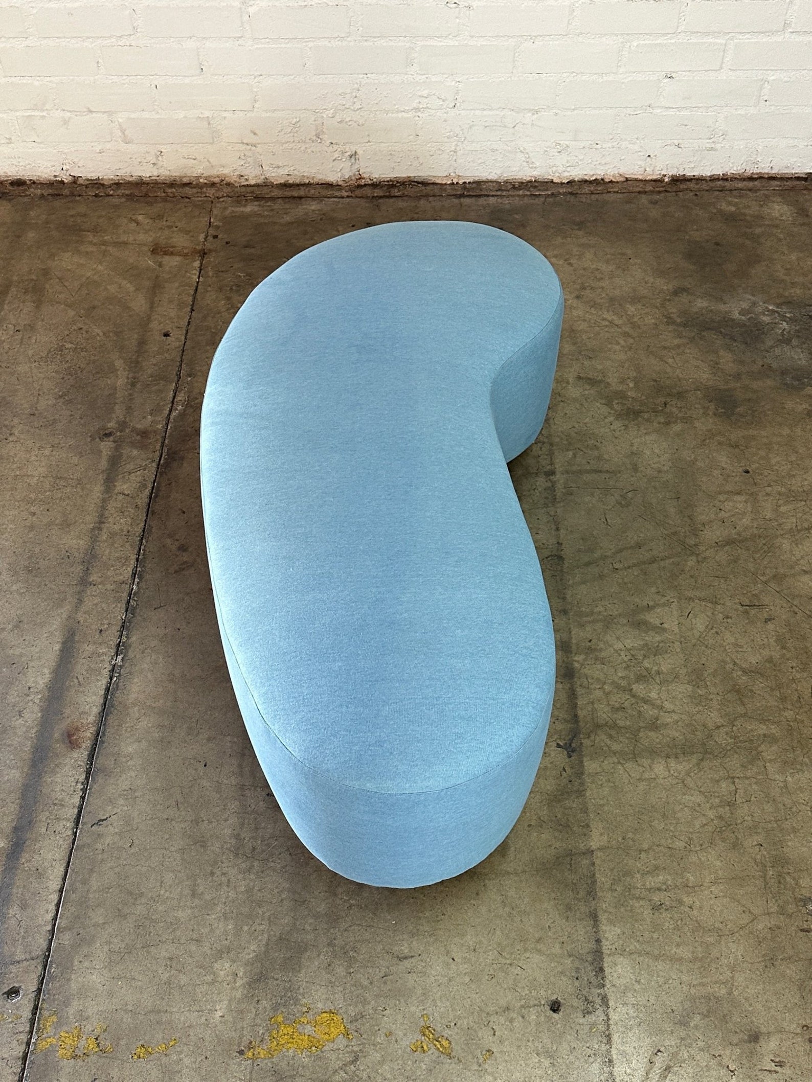 Denim Ottoman With Walnut Legs - Etsy