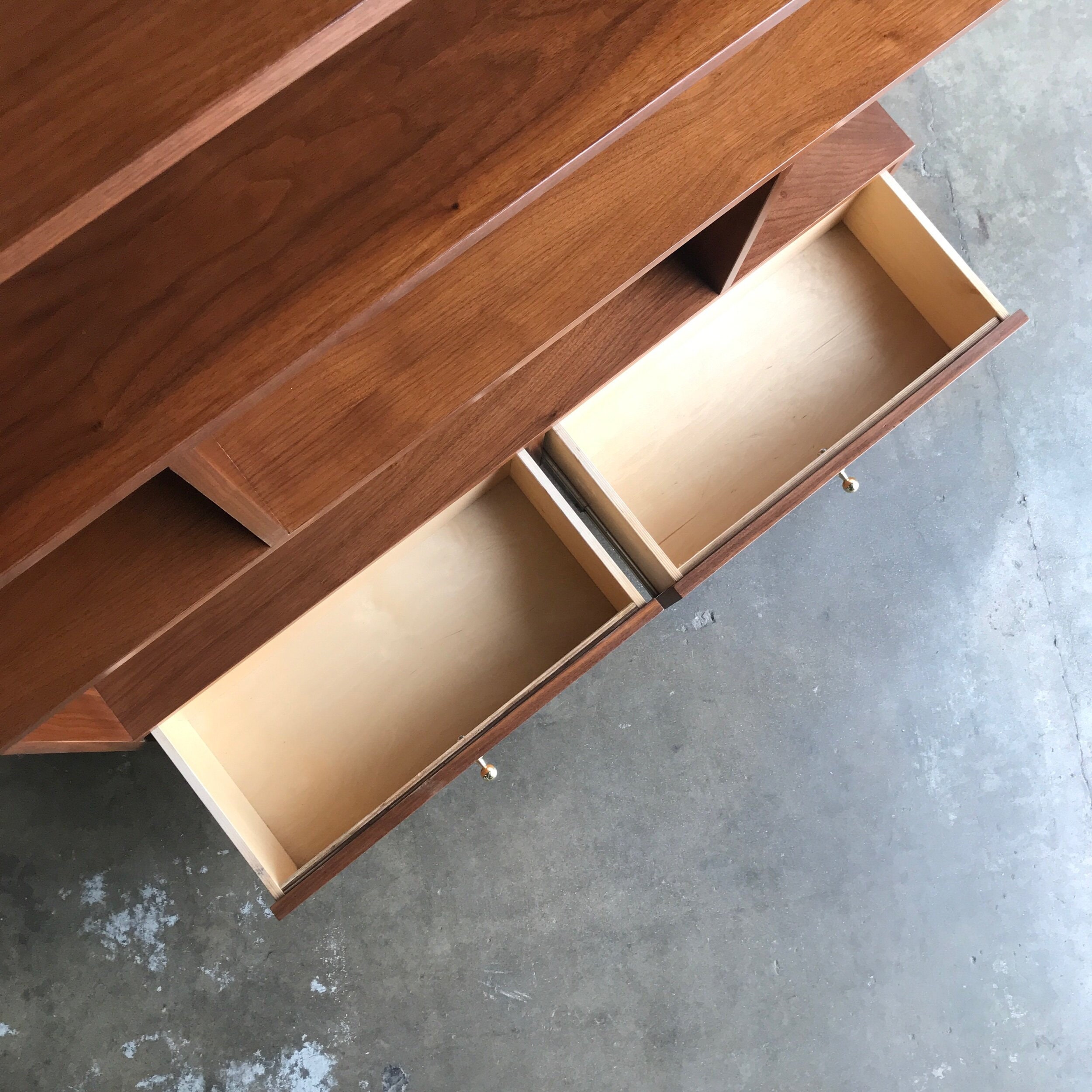 Made to Order Staggered Bookcase in Walnut Two Drawers - Etsy
