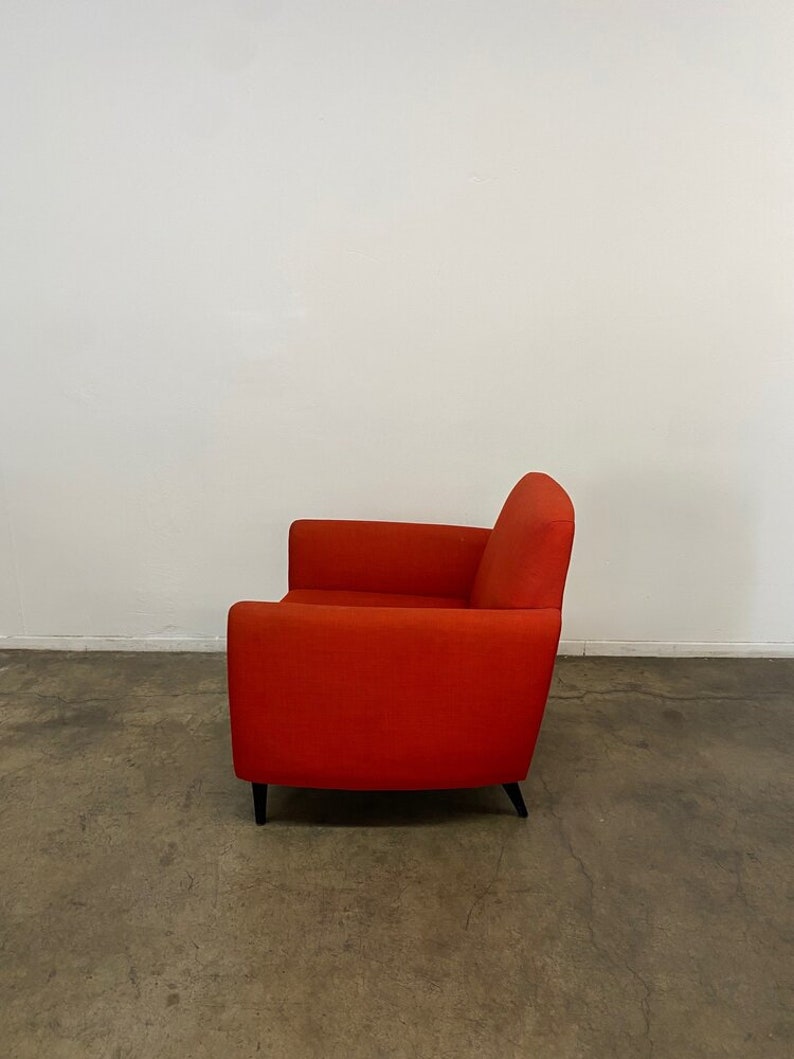 CB2 Red Lounge Chair and Ottoman - Etsy
