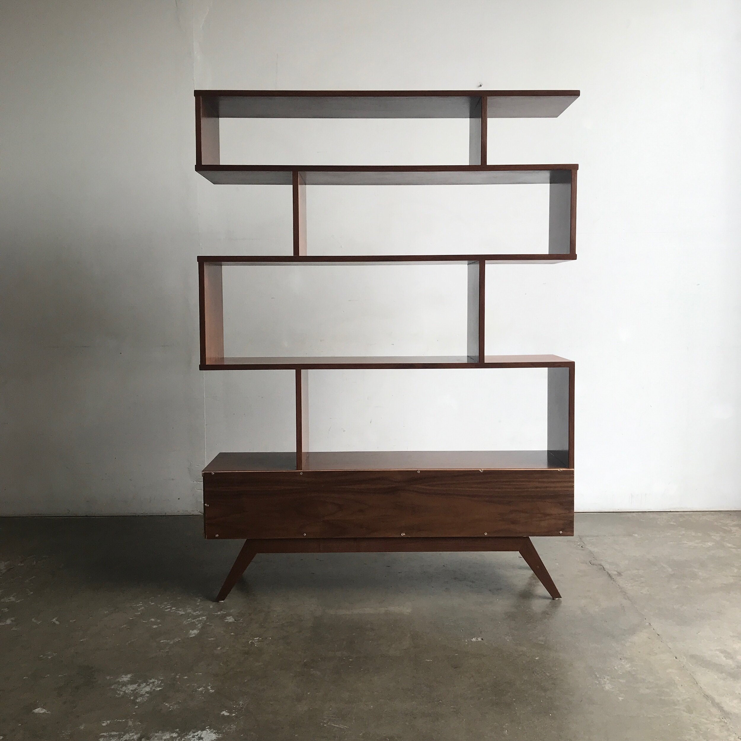 Made to Order Staggered Bookcase in Walnut Two Drawers - Etsy