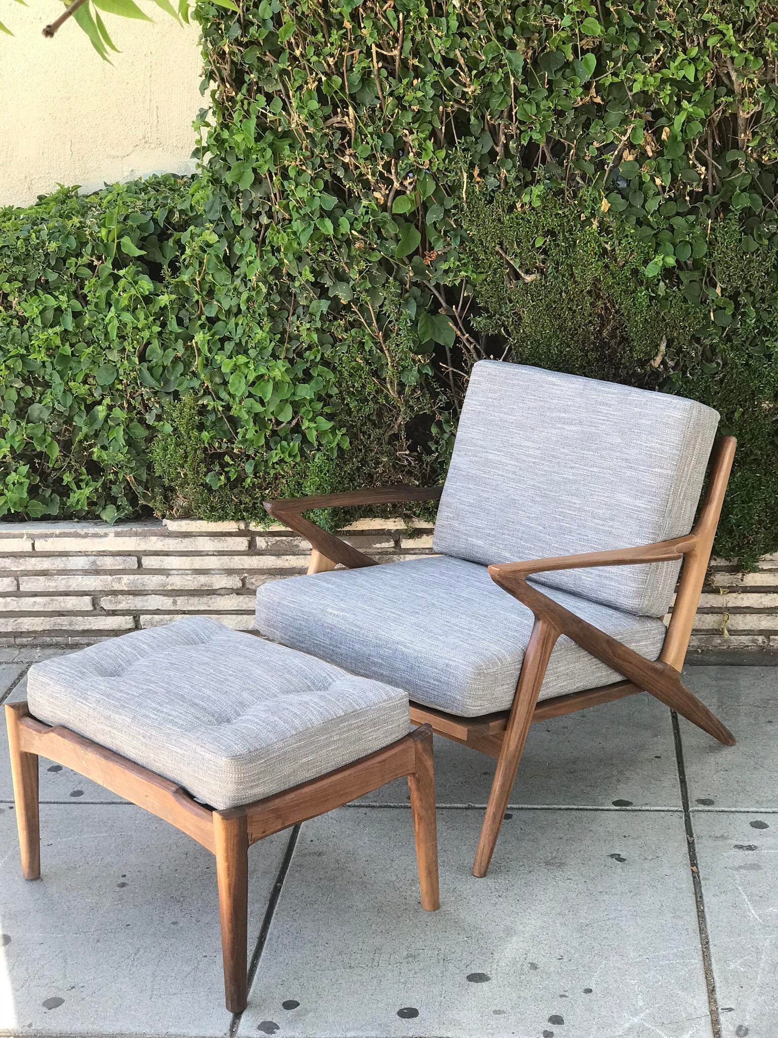 Mid Century Modern Lounge Chair and Ottoman Customizable | Etsy