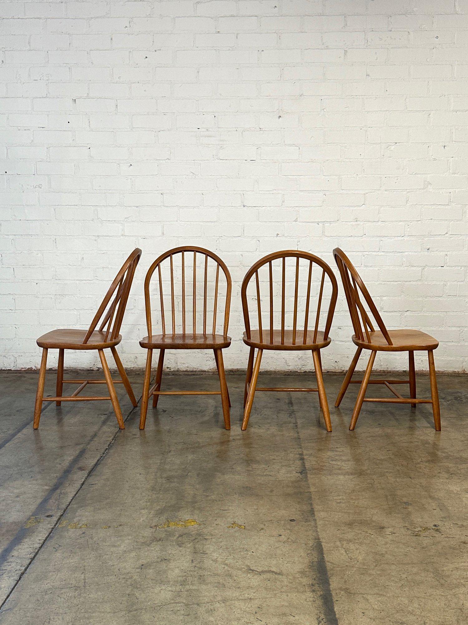 Danish Modern Spindle Chairs Set Four - Etsy