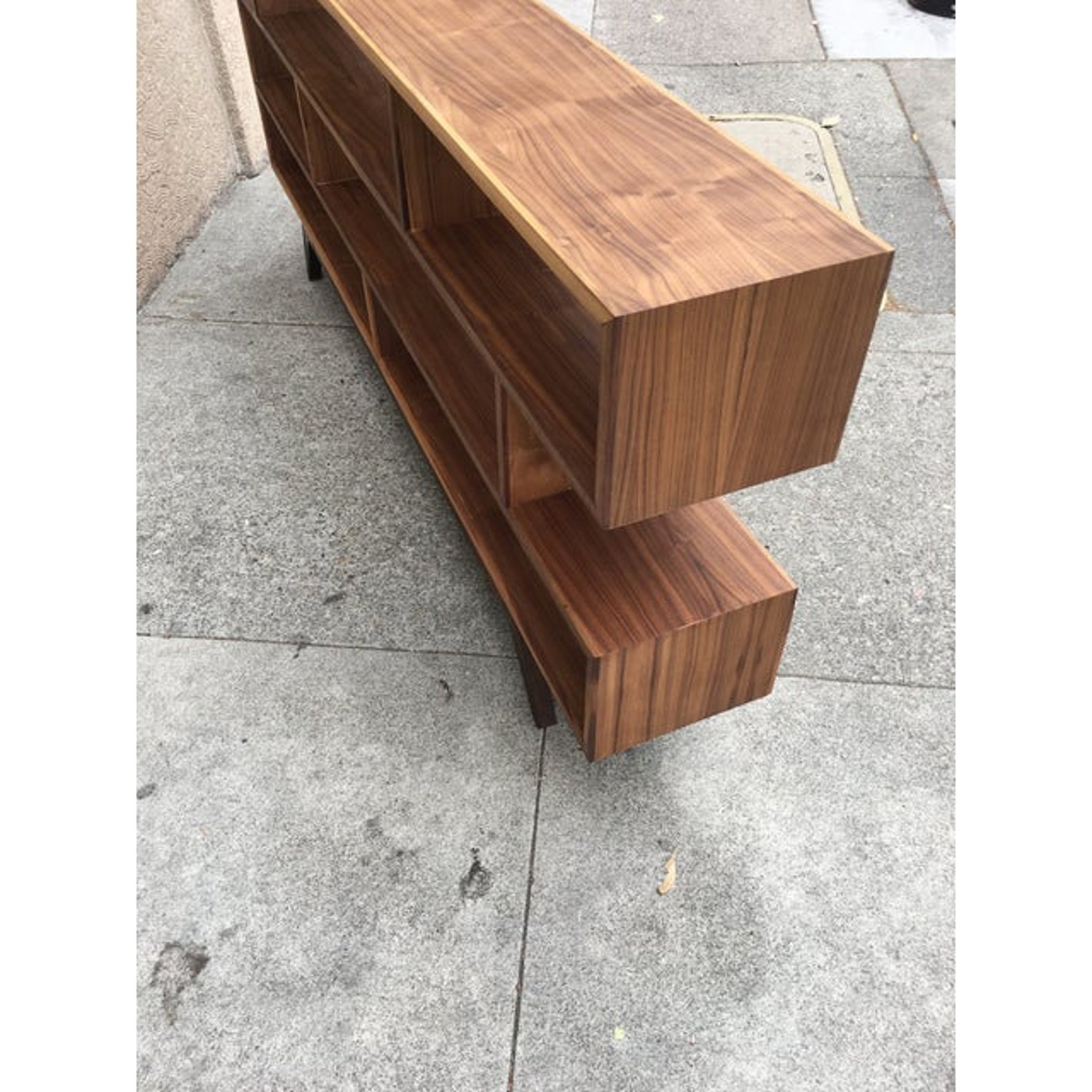 Handcrafted Staggered Bookcase in Walnut - Etsy