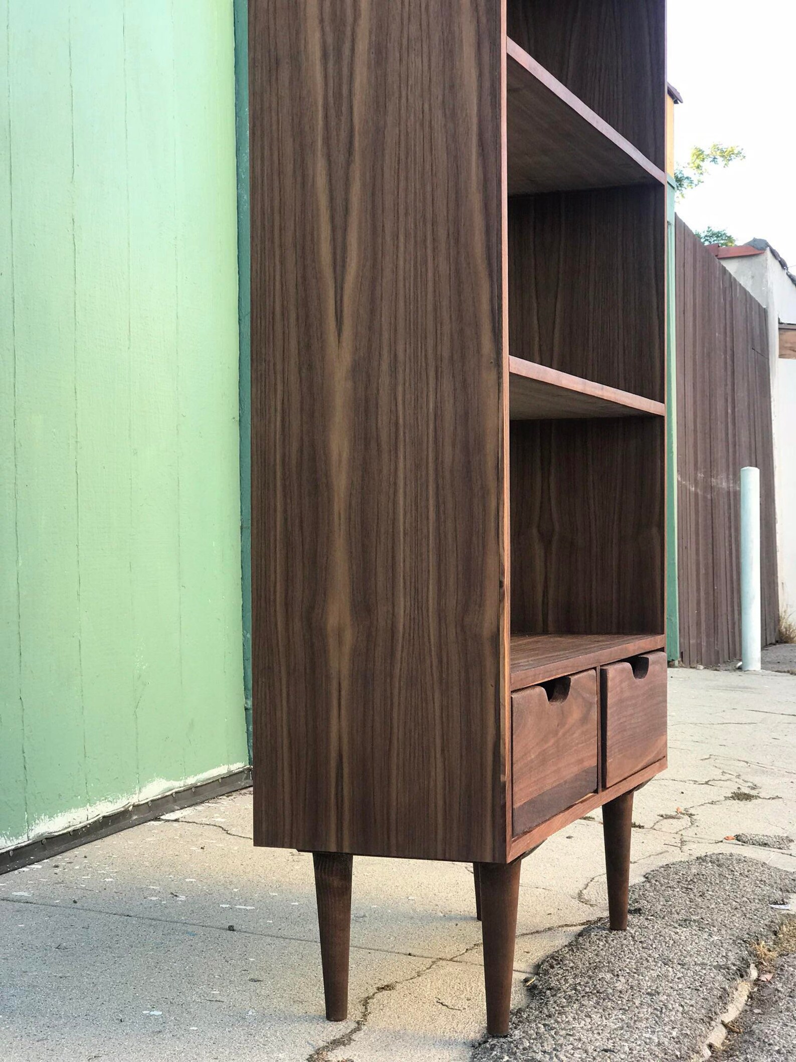 Custom Mid Century Style Bookcase - Etsy