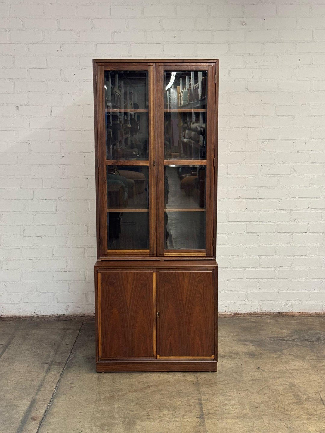 Two Piece Enclosed Minimal Bookcase - Etsy