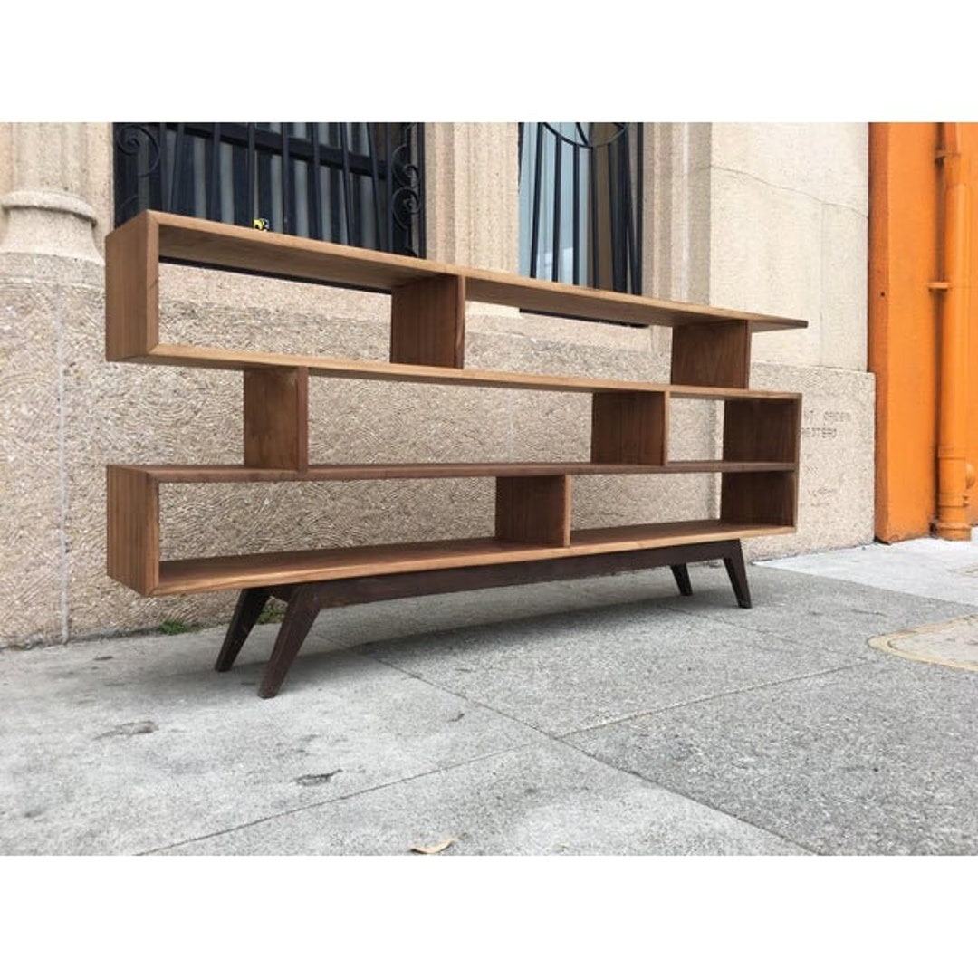 Handcrafted Staggered Bookcase in Walnut - Etsy