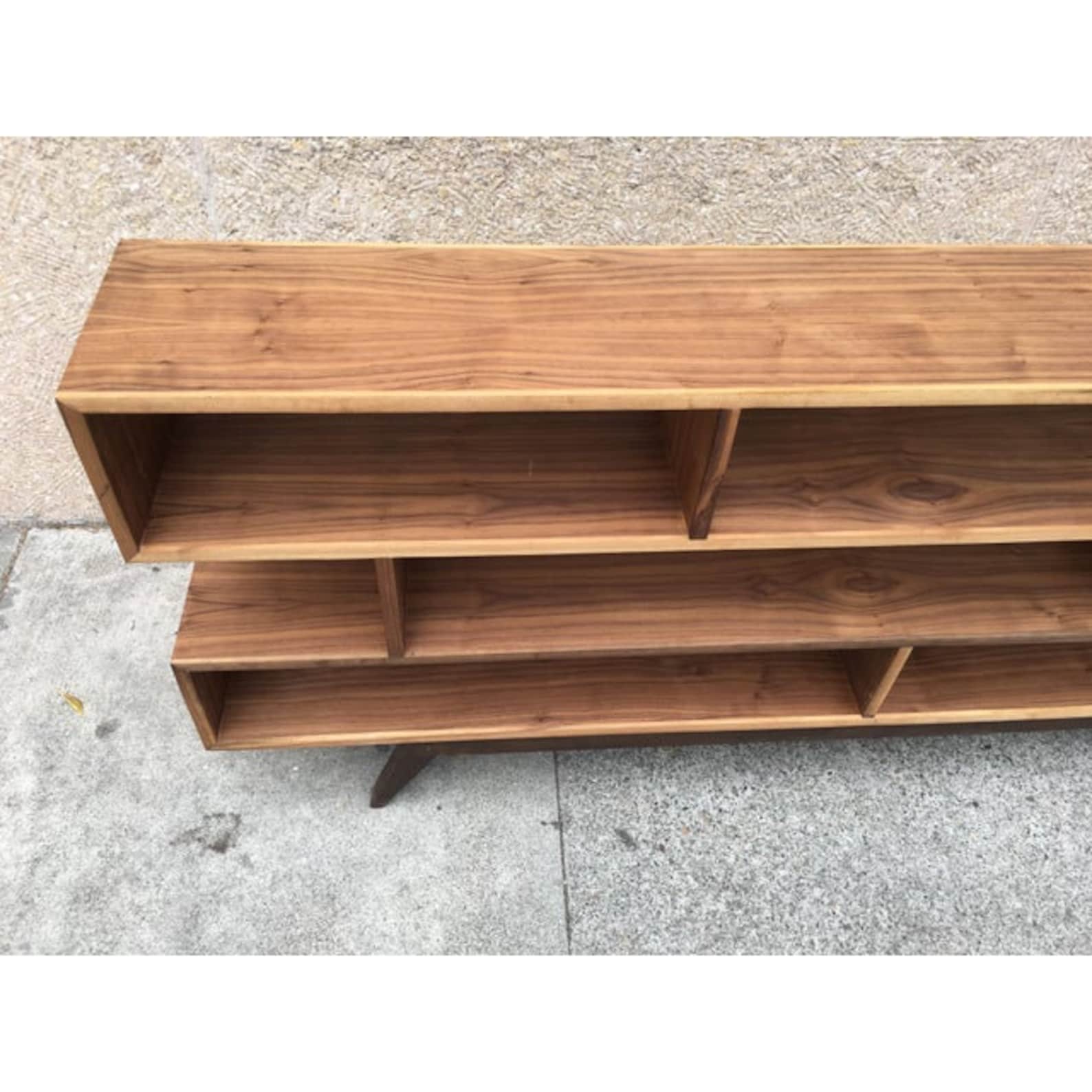 Handcrafted Staggered Bookcase in Walnut - Etsy
