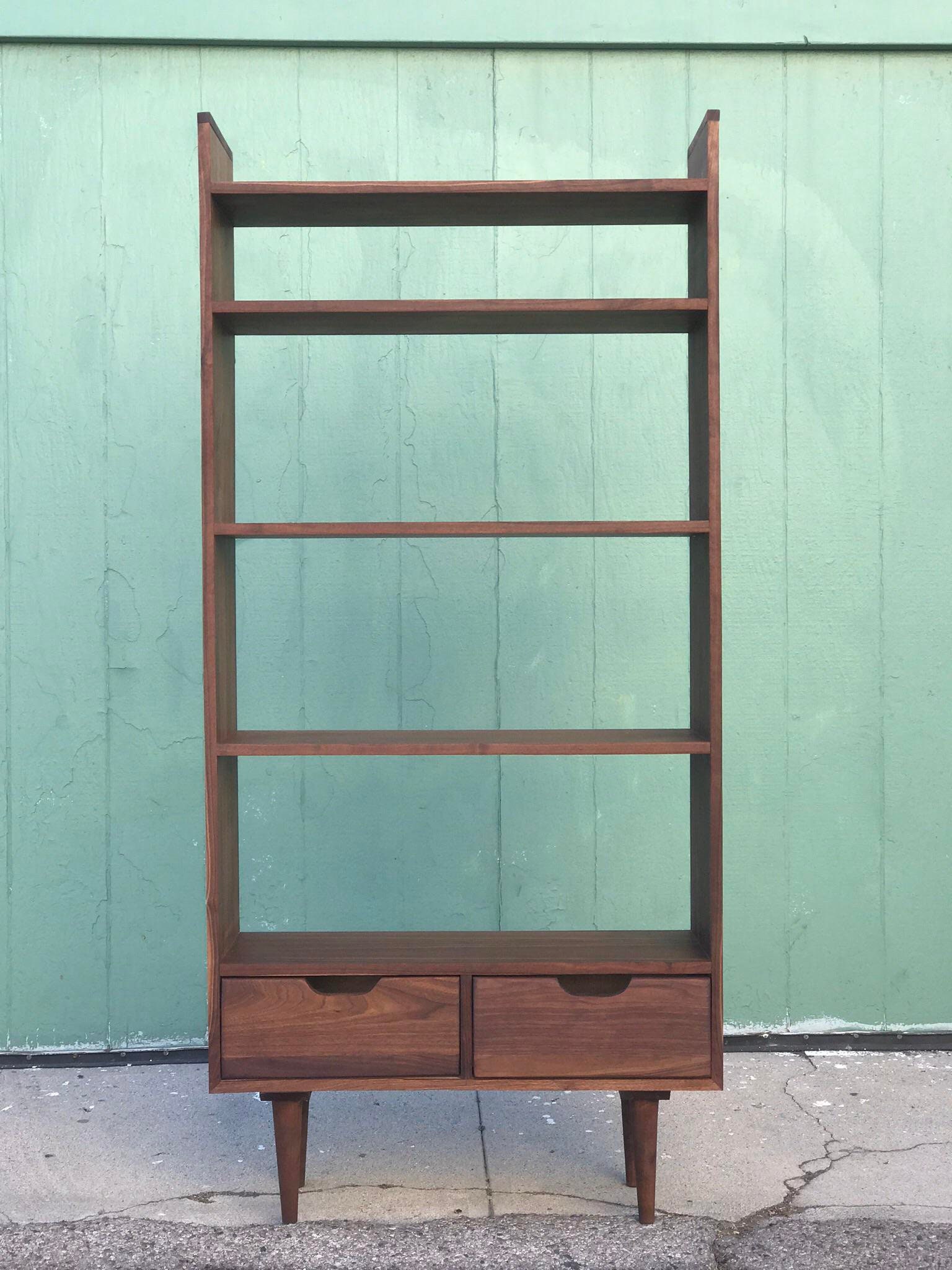 Custom Mid Century Style Bookcase - Etsy