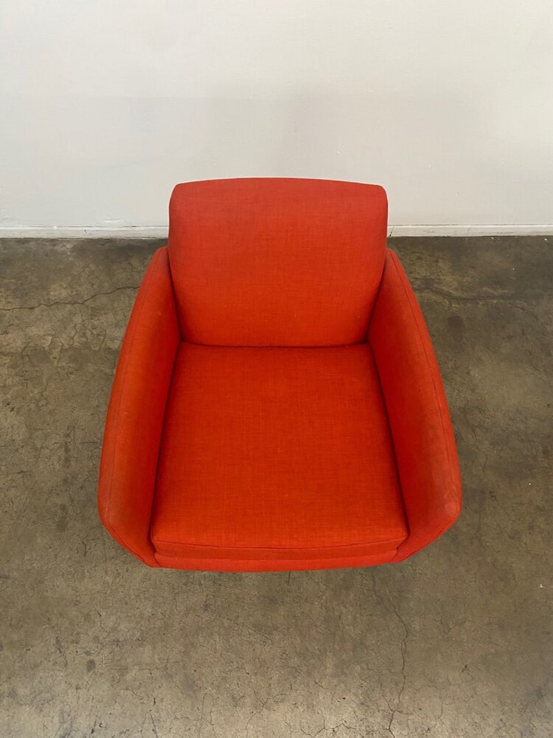 CB2 Red Lounge Chair and Ottoman - Etsy