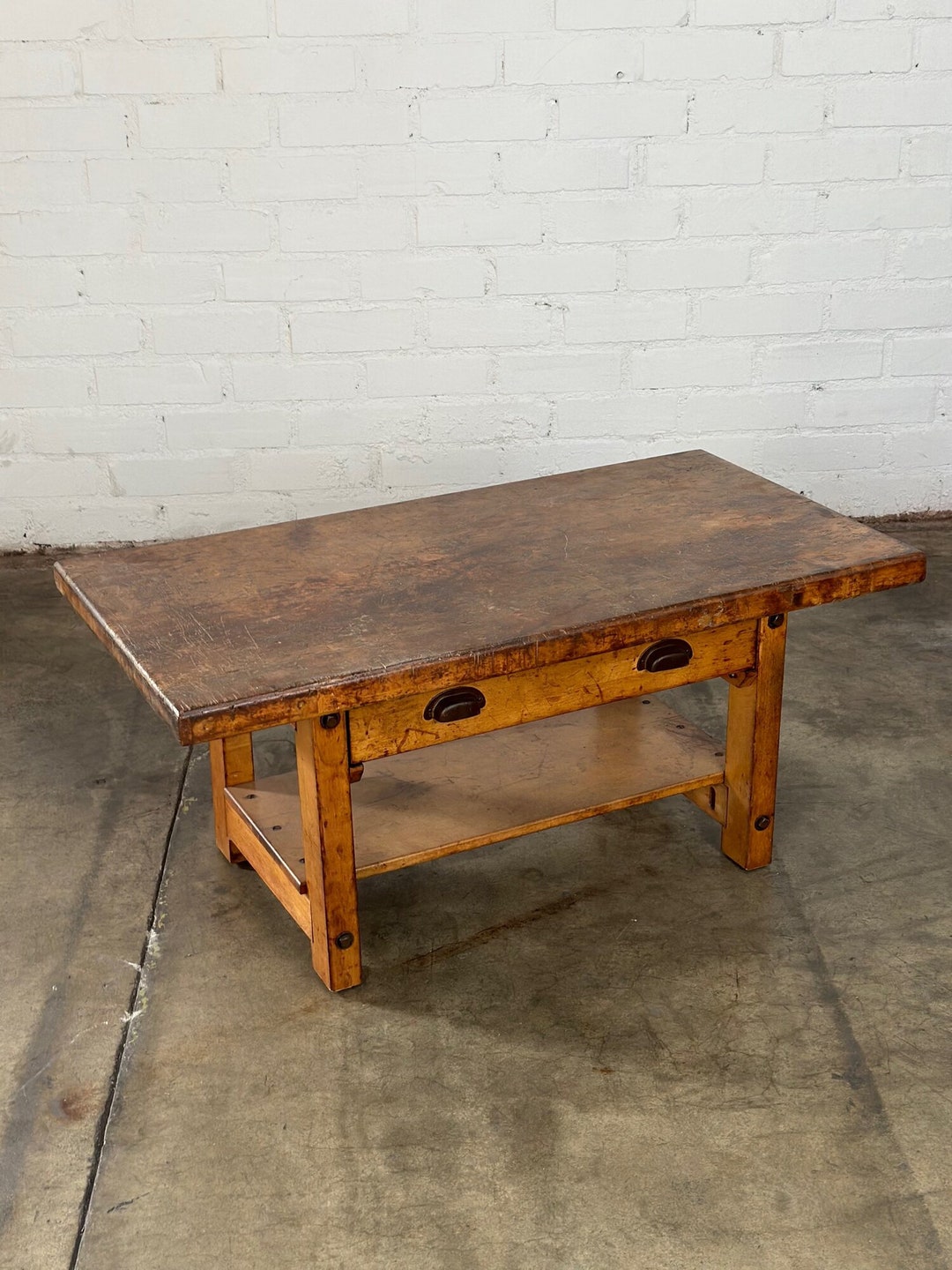 Rustic Low Profile Work Bench Reworked - Etsy
