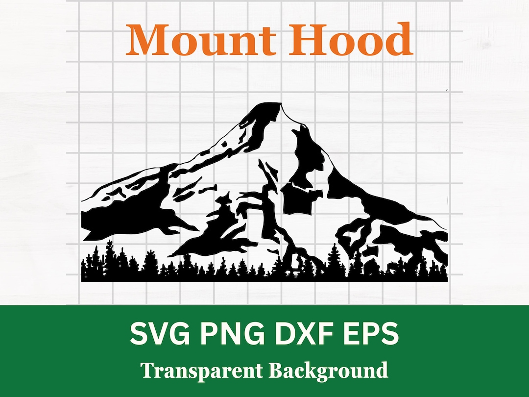 Mount Hood Svg | Portland Oregon | Mountain Silhouette Outline ...