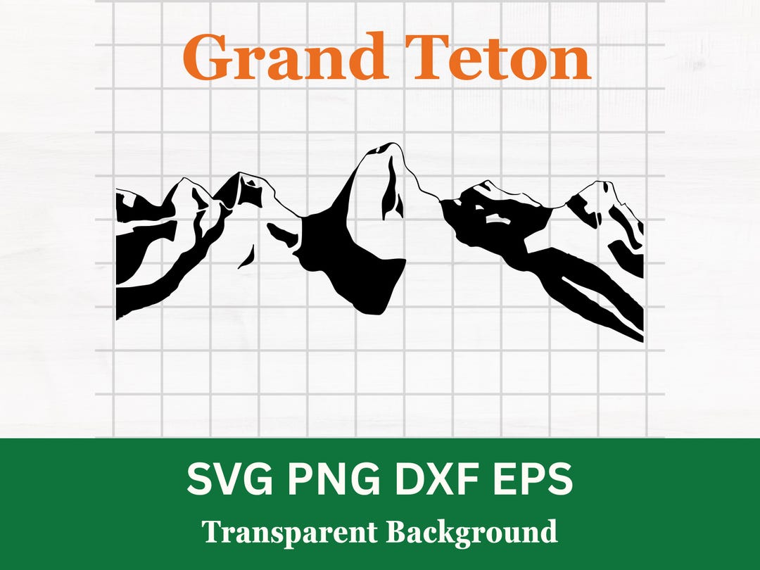 Grand Teton Svg | Teton National Park Clipart | Wyoming Idaho Mountain ...