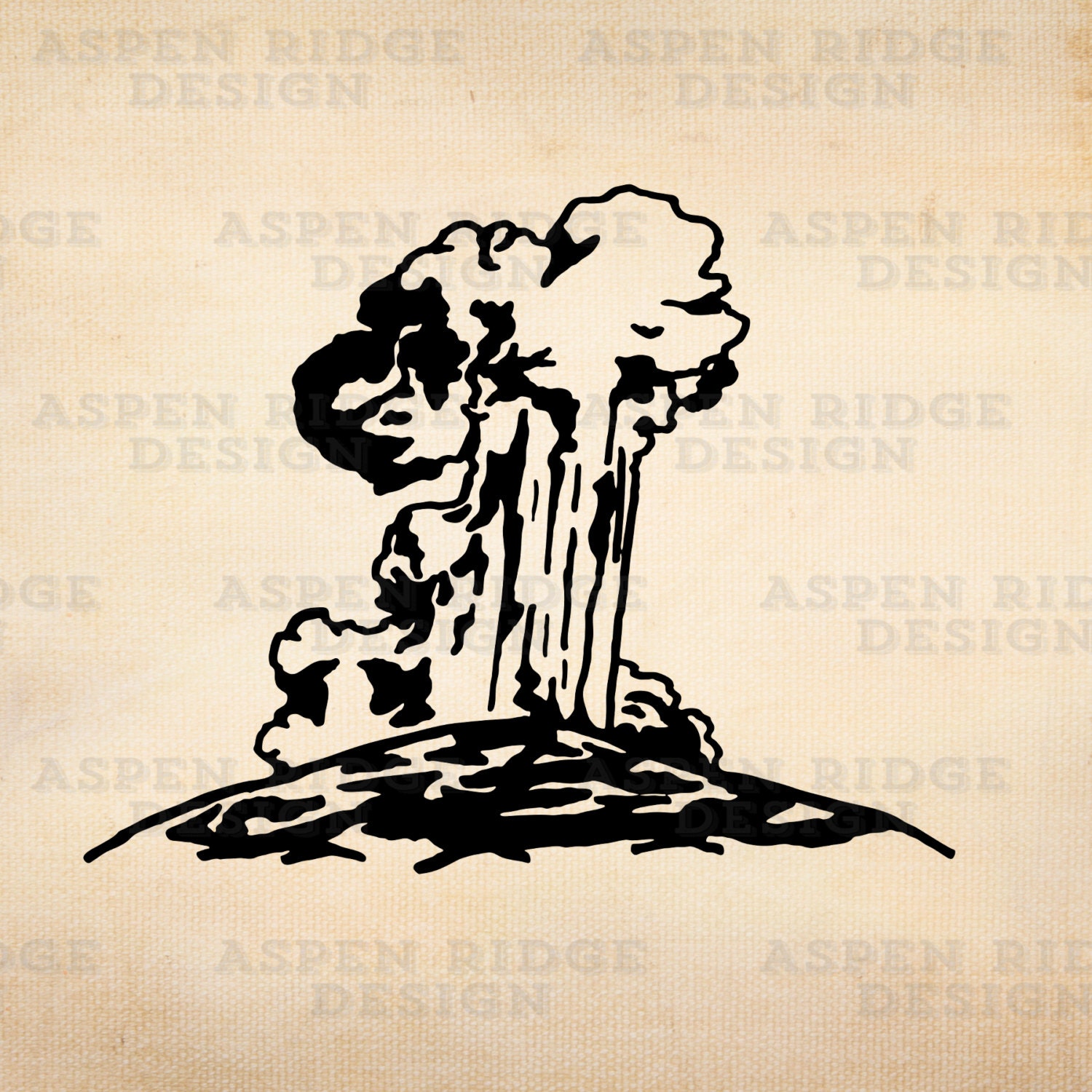 Yellowstone Old Faithful Geyser Svg Wyoming Hand Drawn Vector Outline ...