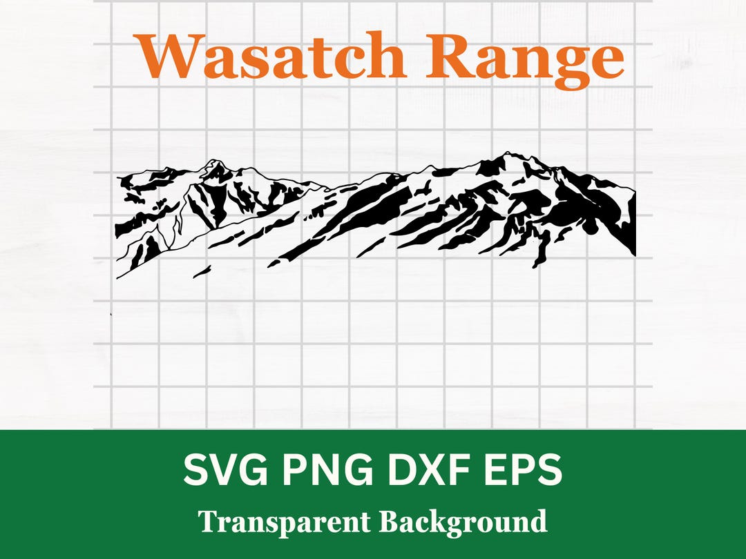 Wasatch Mountain Range Svg Salt Lake City Utah | Hand Drawn Clip Art ...