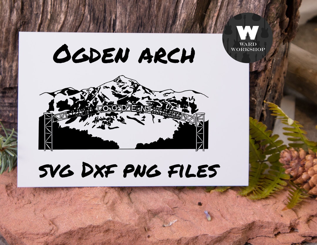 Ogden Arch With Ben Lomond Mountain Clip Art Cut File Outline Utah SVG ...