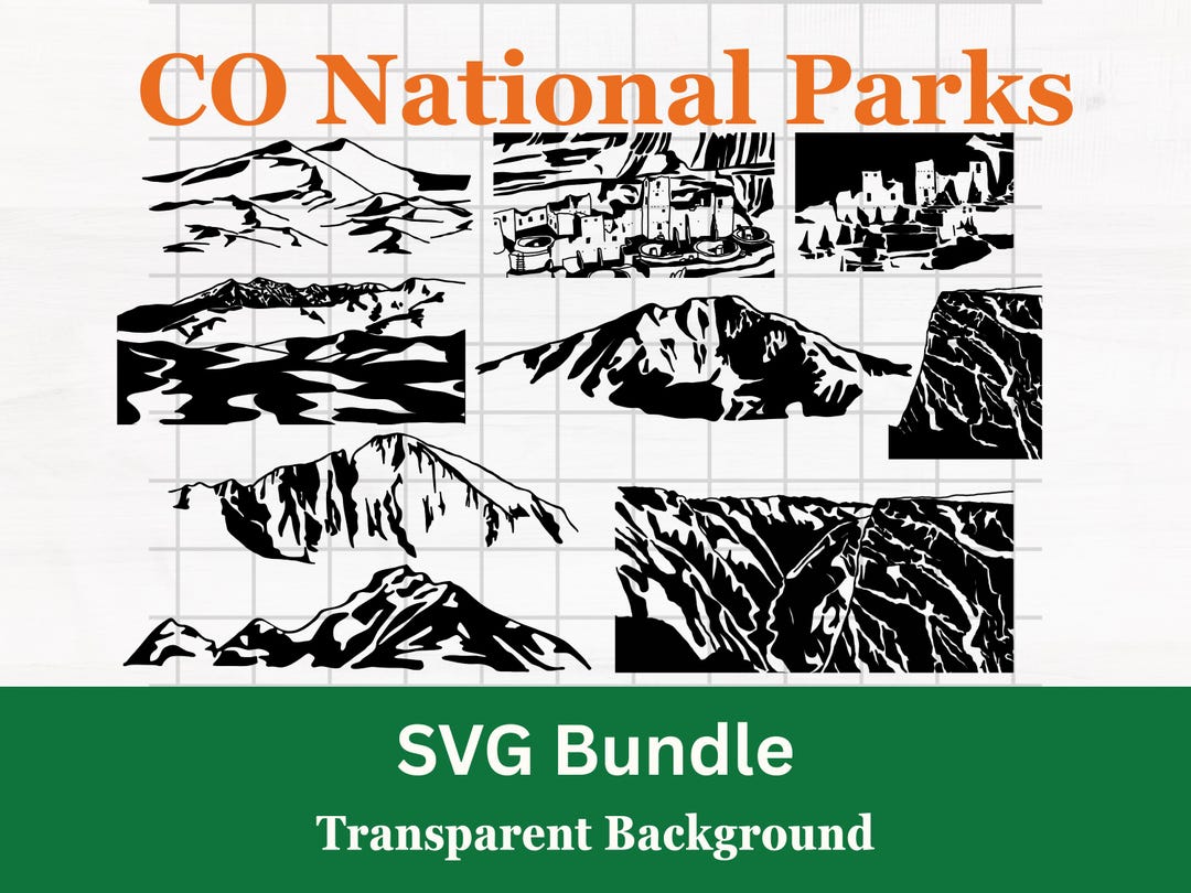 Colorado National Park Svg Clip Art Bundle | Nature Outline Clipart Svg ...