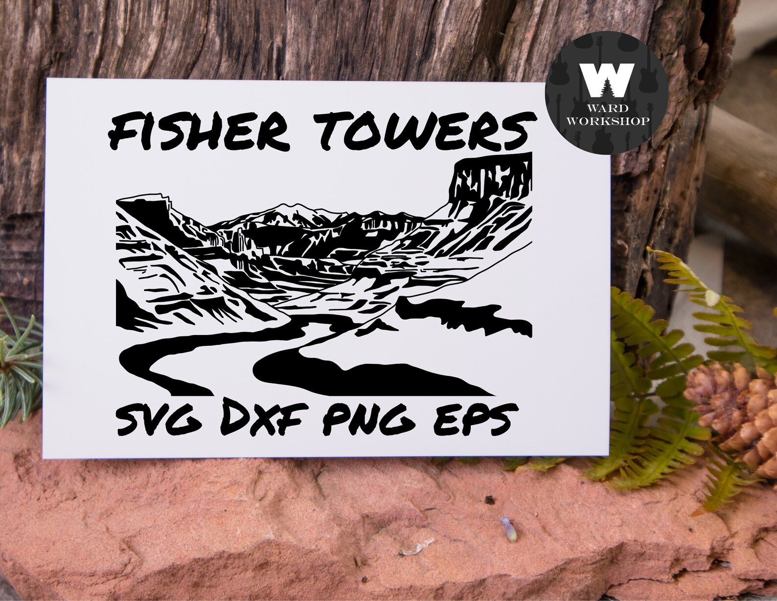 Fisher Towers Colorado River and La Sal Mountains Moab Utah Clipart SVG ...
