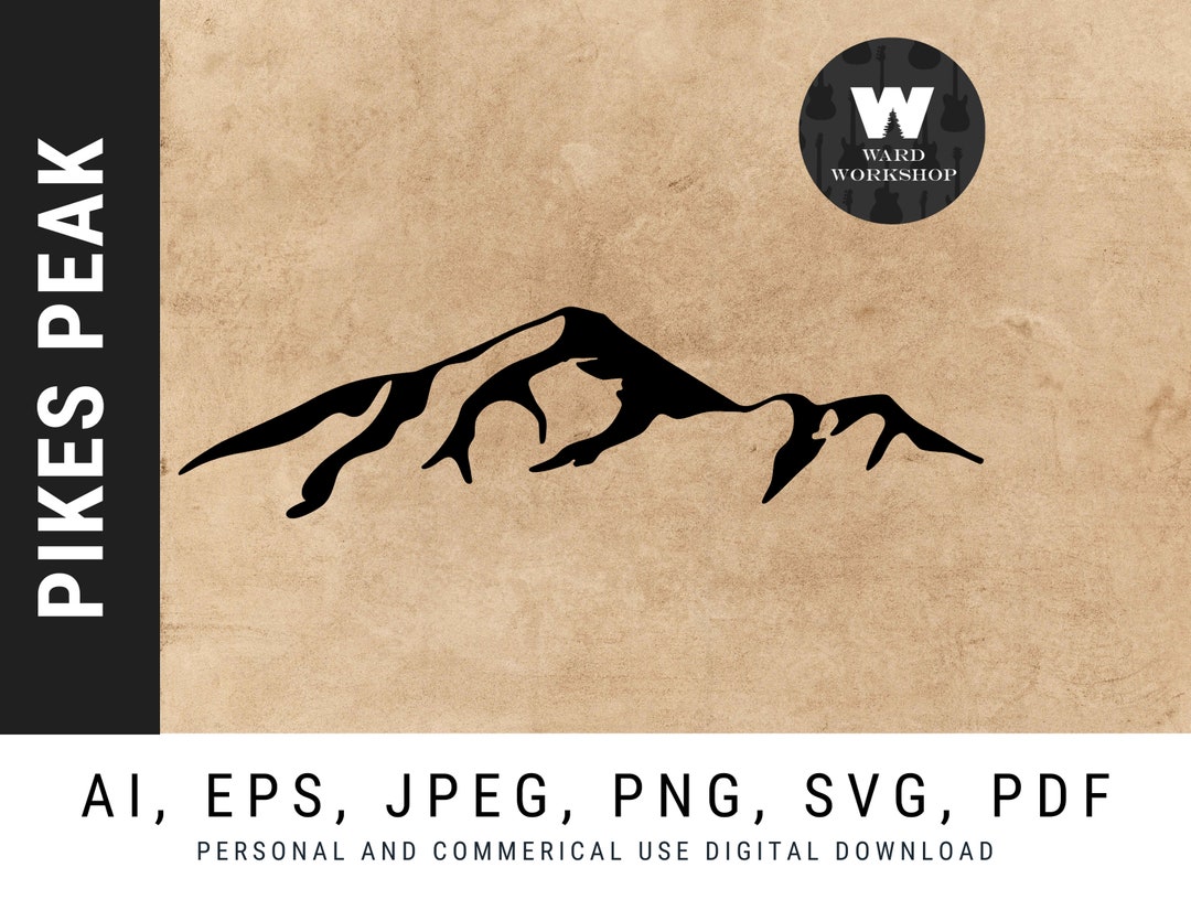 Pikes Peak II Colorado Mountains Digital Vector Clip Art File ...