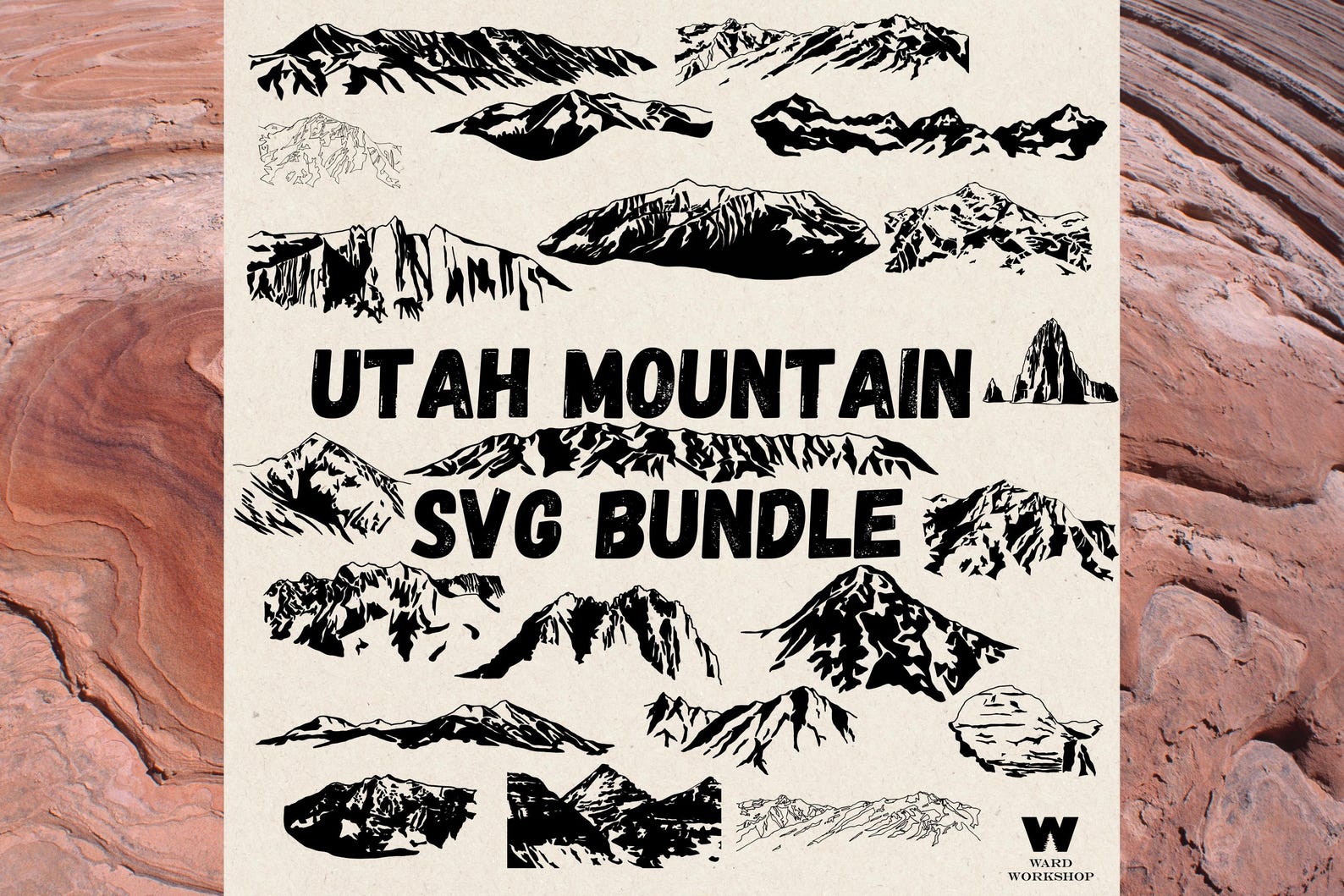 Utah Mountain Outline SVG Clipart Bundle for Personal and Commercial ...