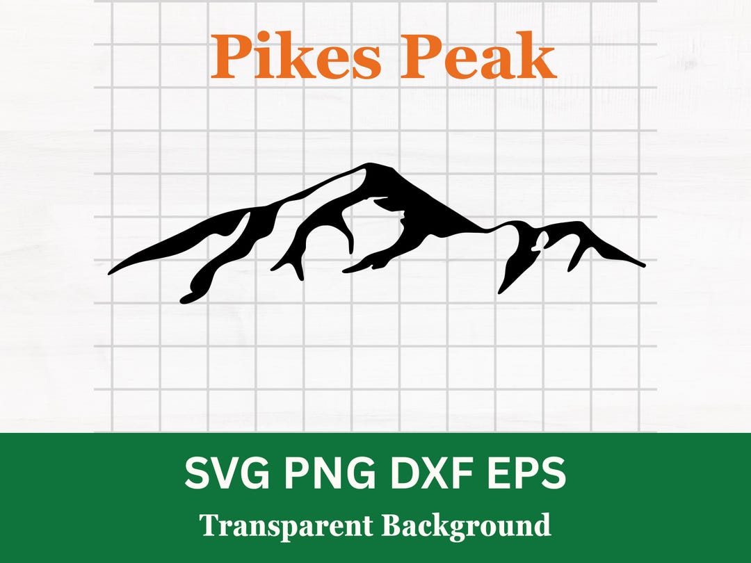 Pikes Peak Svg Colorado Mountains Silhouette Digital Vector Clip Art ...