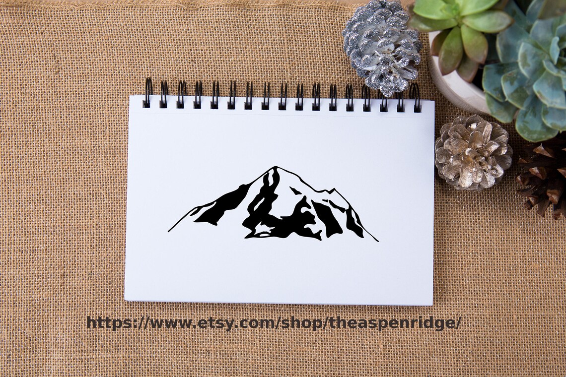 Mt. Baker Svg | Washington Mountain Outline | Vector Clip Art | Cut ...