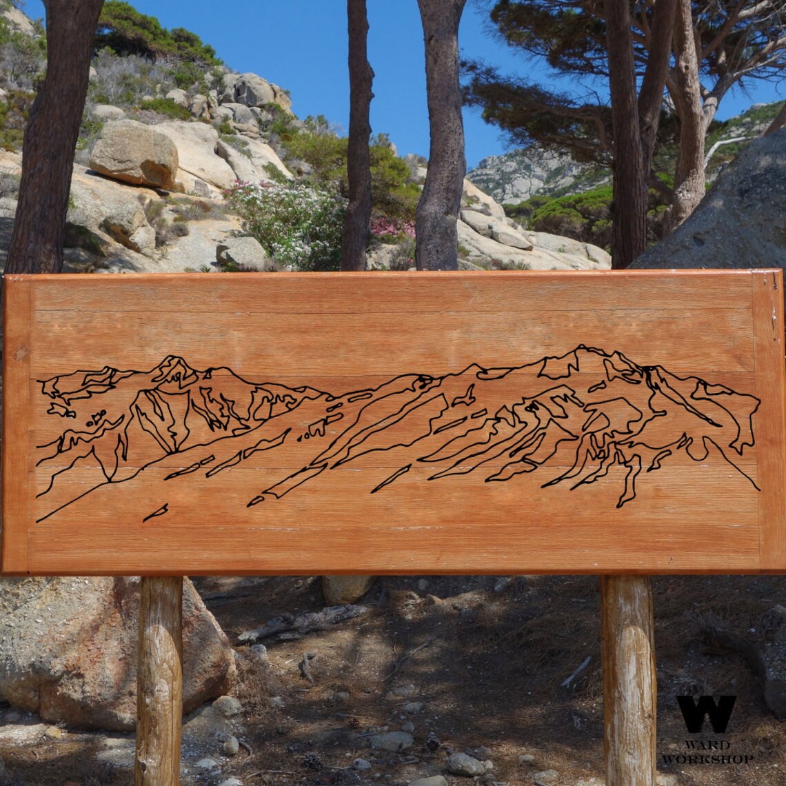 Wasatch Mountain Range SLC Line Clip Art Vector, Salt Lake City Utah ...