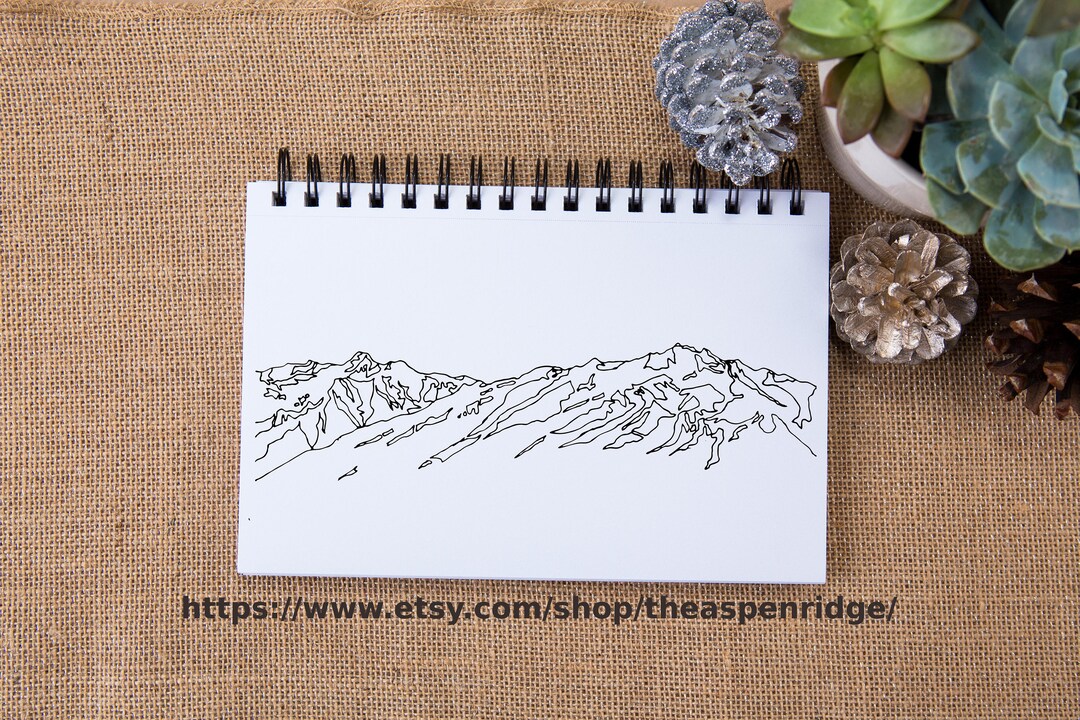 Wasatch Mountain Range SLC Line Clip Art Vector, Salt Lake City Utah ...