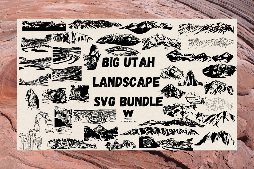Big Utah Landmark and Mountain Clipart Bundle With Rivers, Canyons ...