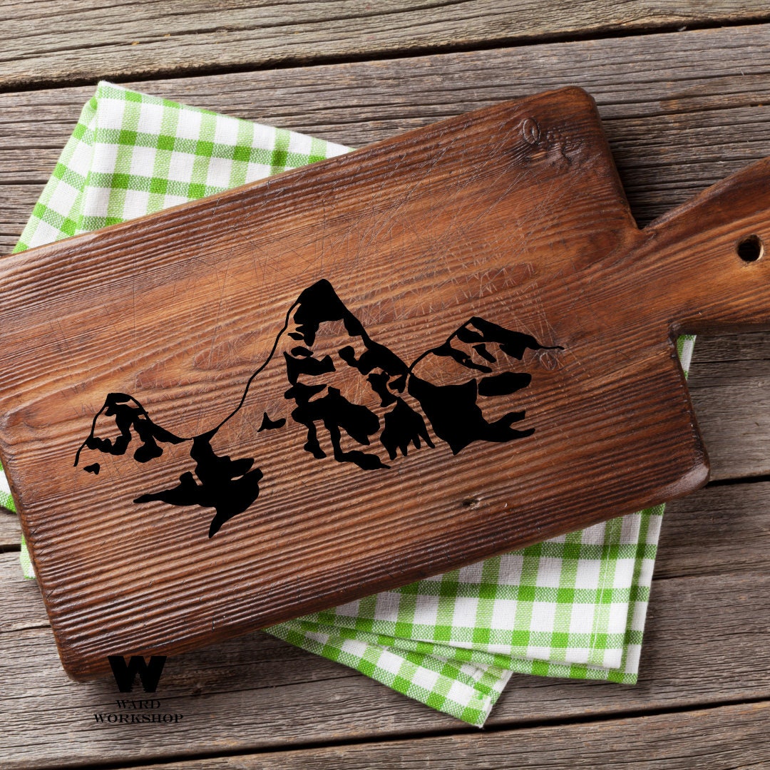 Grand Teton Svg | Teton National Park Wyoming | Mountain Outline ...