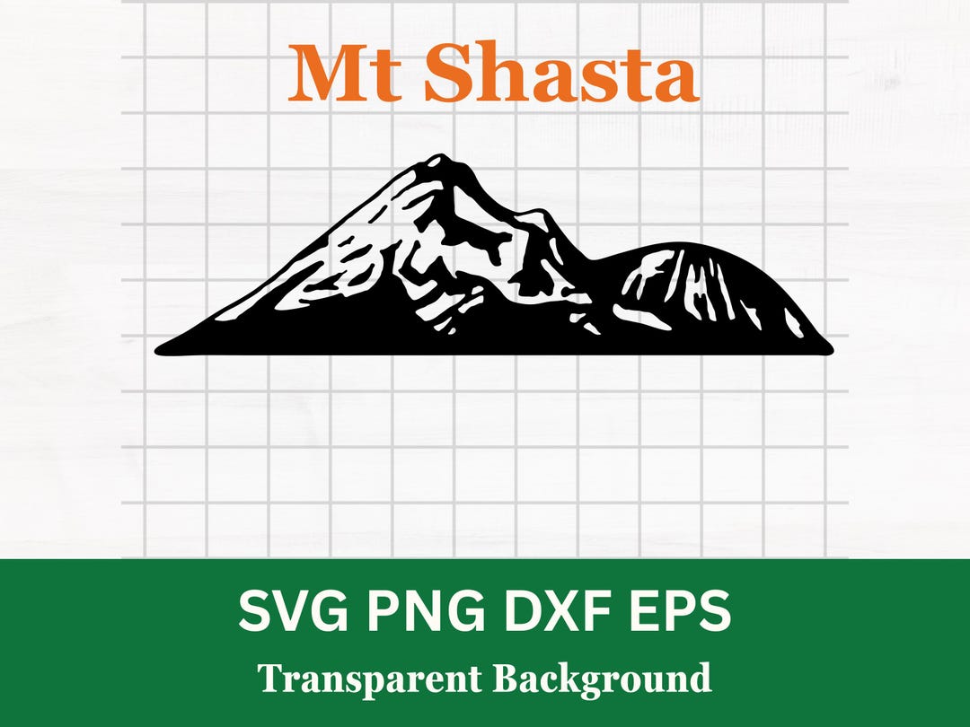 Mount Shasta Svg | Mt Shasta Redding California | Mountain Silhouette ...