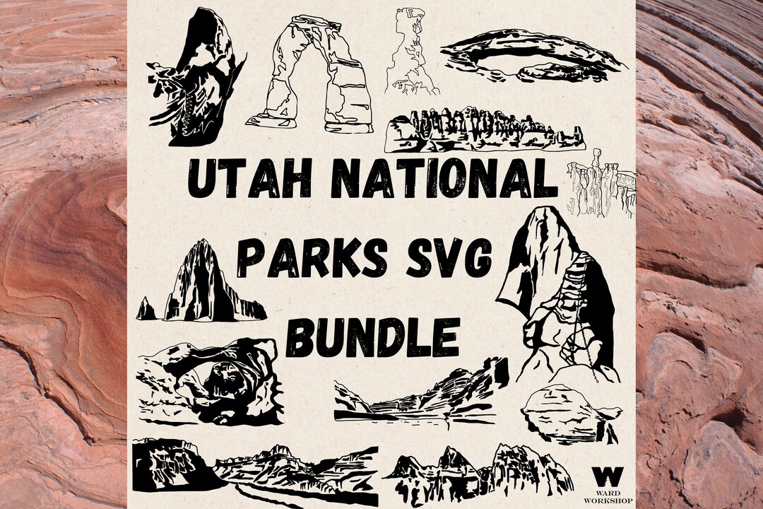 Utah National Park Svg Clip Art Bundle | Landmark Outlines for Personal ...