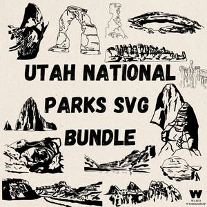 Utah National Park Svg Clip Art Bundle | Landmark Outlines for Personal ...