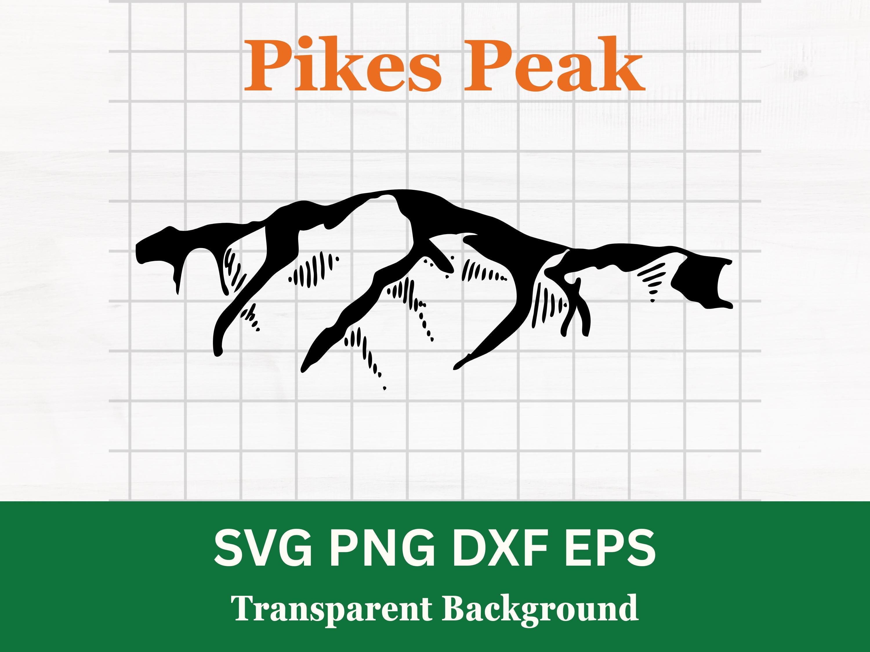 Pikes Peak Svg | Colorado Mountain Outline Clipart Files | for Personal ...