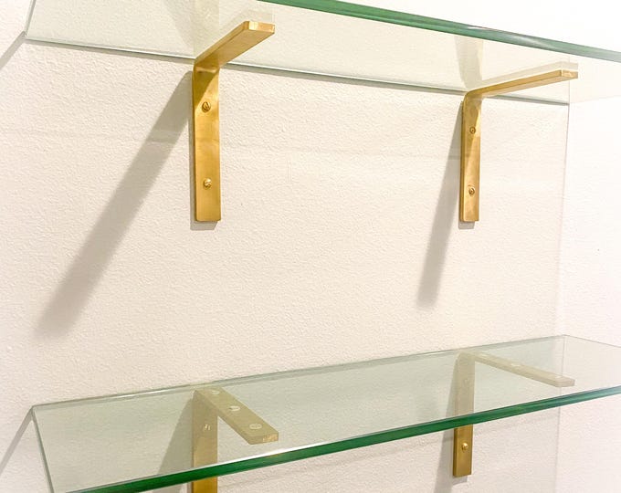 Solid Brass L Shelf Bracket / Handmade Brass Shelf Bracket / Made in ...