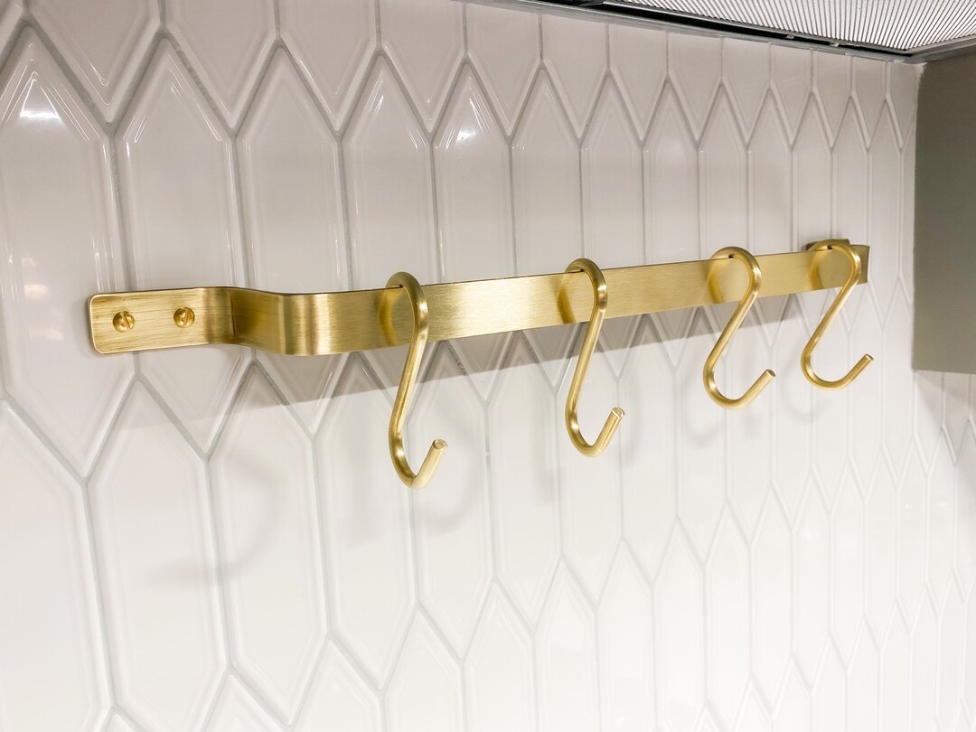 Brass Pot Rack / Wall Mount Pot Rack / Handcrafted in USA / Veteran ...