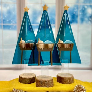 Fused Glass Baby Jesus Christmas Tree, Handmade Nativity Art - Etsy