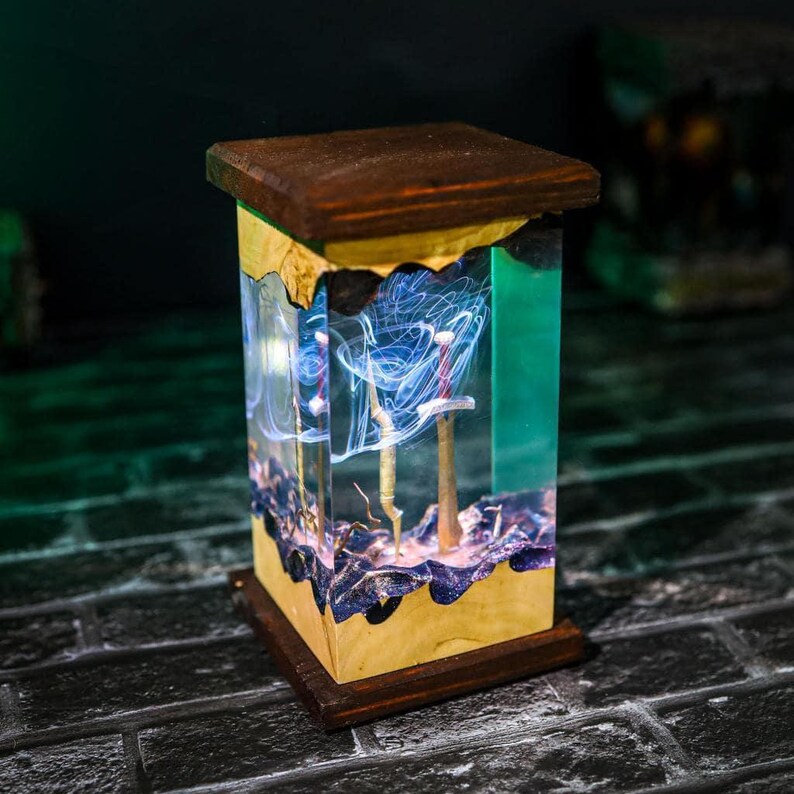 Riptide Percy Jackson Sword Lamp, Mythology Inspired Resin Art Night Light, Unique Fantasy Book ...