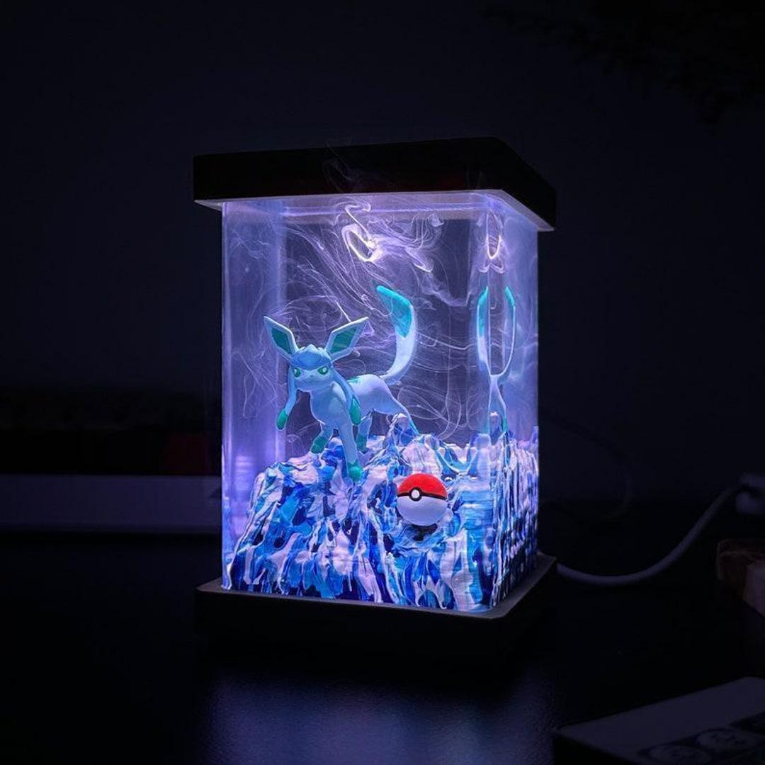 Pokemon Giftglaceon Epoxy Lamp, Custom Epoxy Lamp, Pokemon Birthday ...