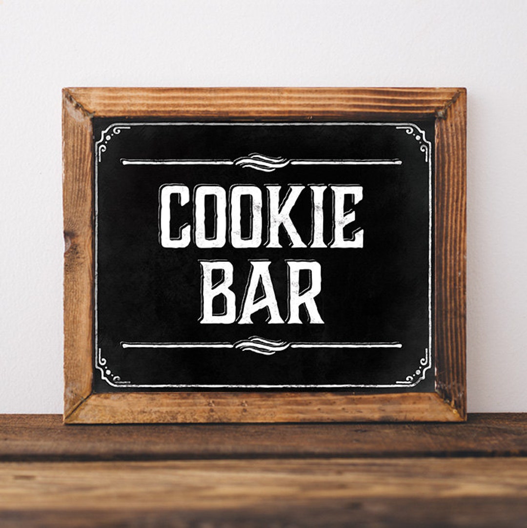 Cookie Bar Sign. Printable Rustic Party Decor. Wedding Sweets - Etsy