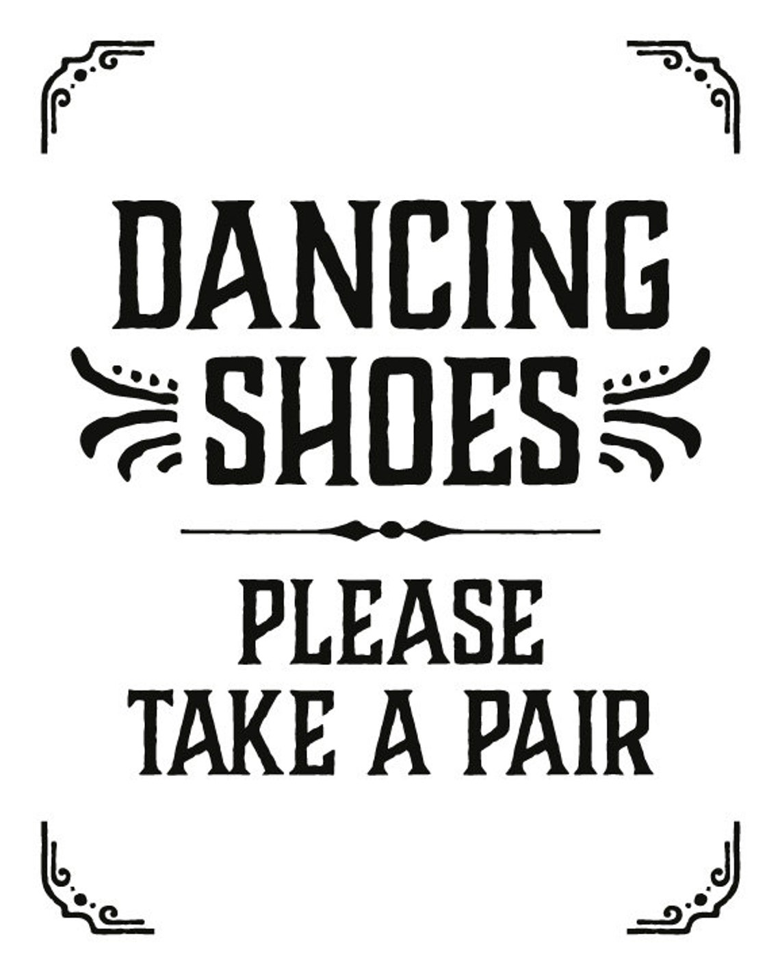 Wedding Favors: Dancing Shoes Sign. Rustic Wedding Decor. Rustic Party ...