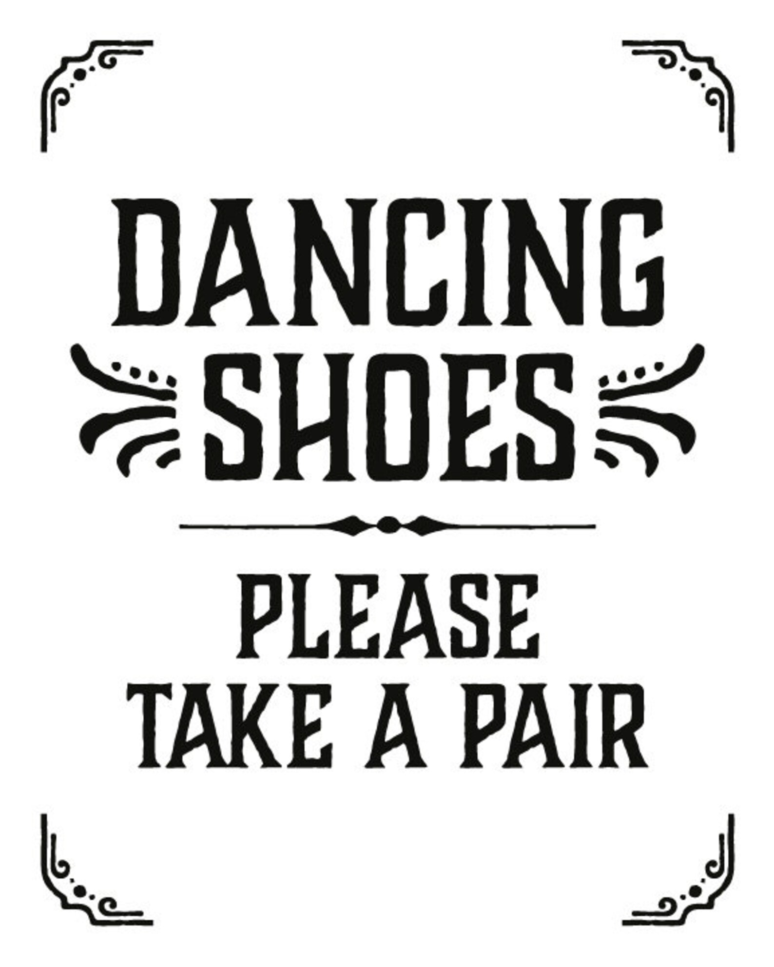 Wedding Favors: Dancing Shoes Sign. Rustic Wedding Decor. Rustic Party ...