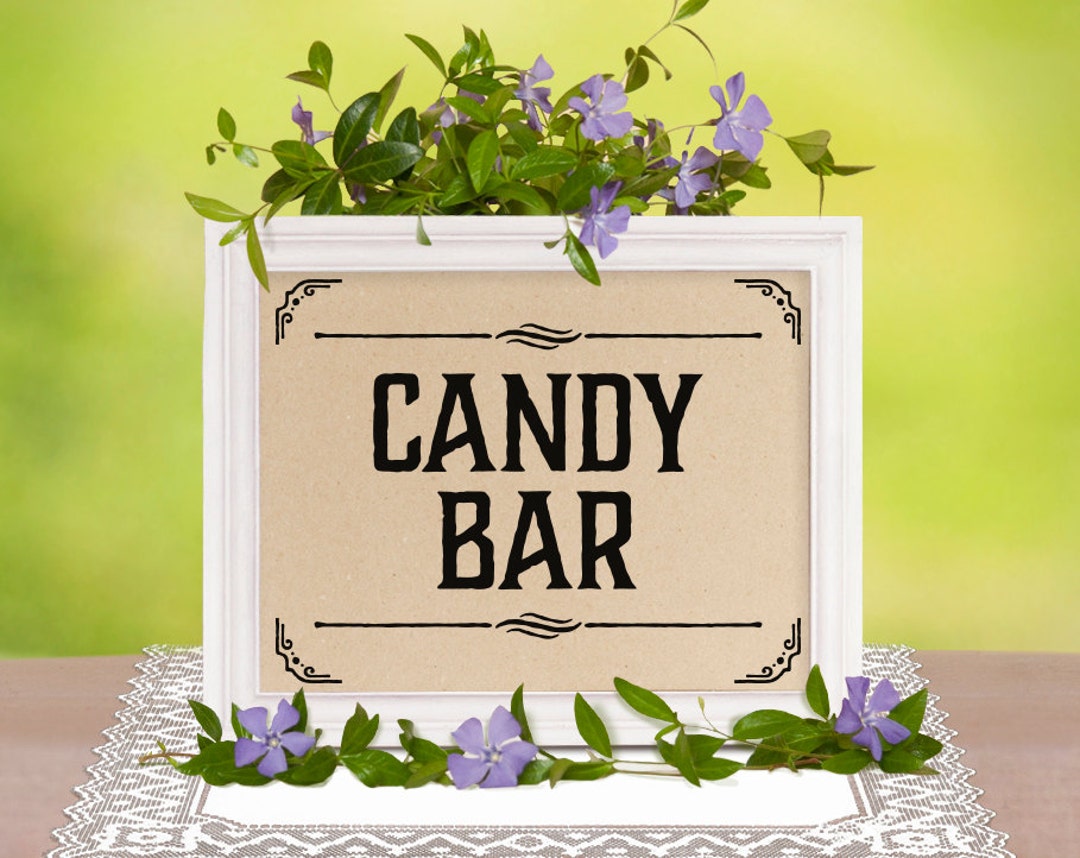 Candy Bar Sign. Printable Rustic Wedding Decor. Wedding Sweets Table ...