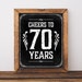 Cheers to 70 Years Sign, Printable Sign, 70th Birthday Sign. 70th ...