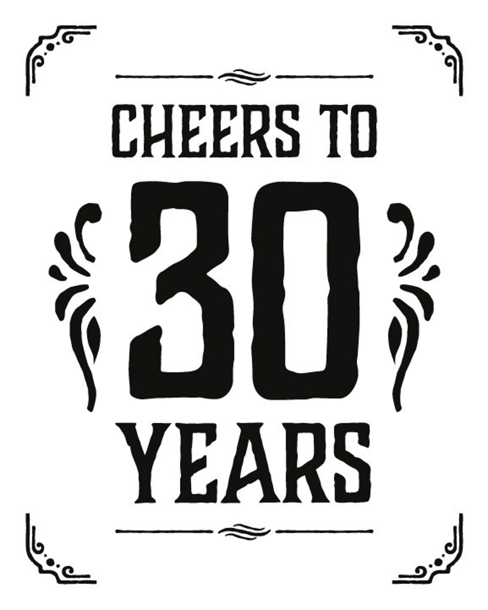 Cheers to 30 Years Sign. Printable 30th Birthday Decor. - Etsy